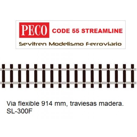 SL-300F Flexible Track with Wooden Sleeper (Peco Code 55 Streamline)