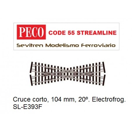SL-E393F Crossing, Short. Electrofrog. (Peco Code 55 Streamline)
