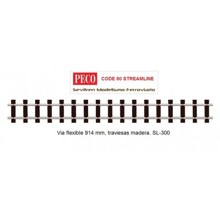 SL-300 Flexible Track with Wooden Sleeper (Peco Code 80 Streamline)