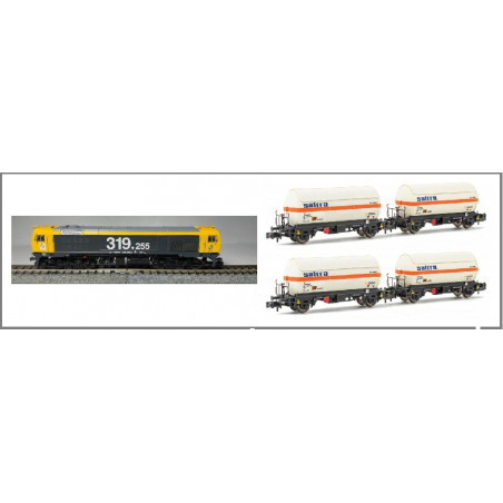 RENFE 319-255-6 TOPTRAIN TT70117 + 2 sets 2 vagones cisternas gas ...