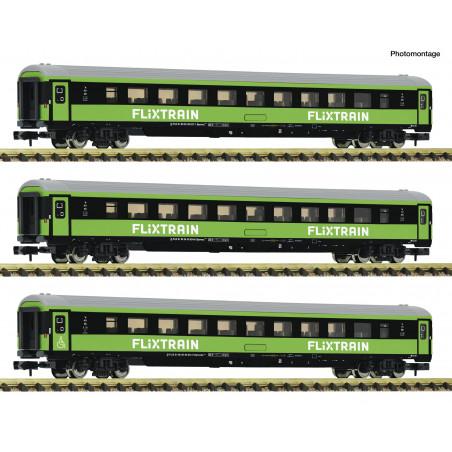 Set de tres coches de viajeros (2), FlixTrain. Ép VI- Fleischmann 6260086